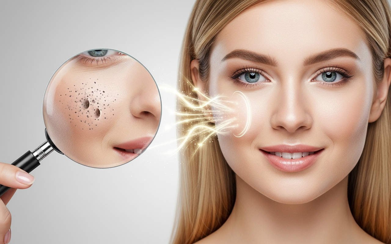 Electric Pore Cleansing Facial Brush Skin Scrubber with 5 Heads